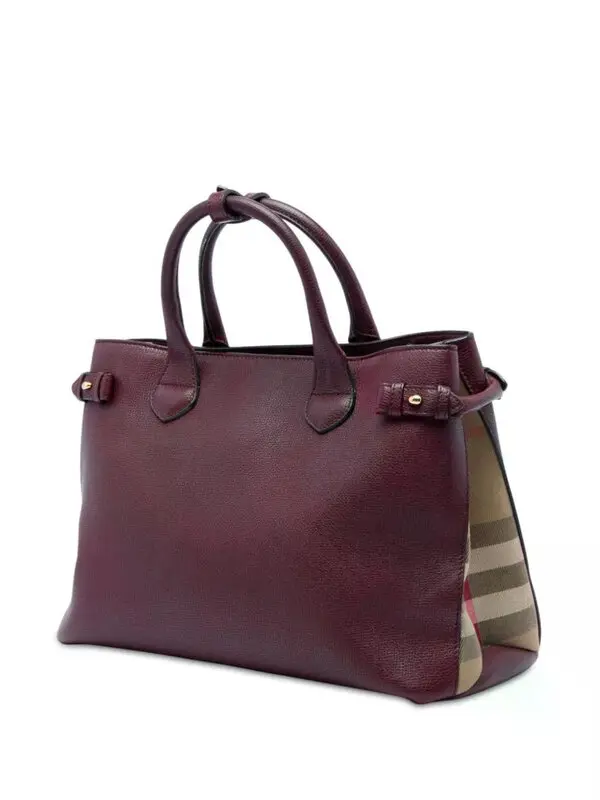 Burberry 2000-2017 Medium Leather And House Check Banner Satchel