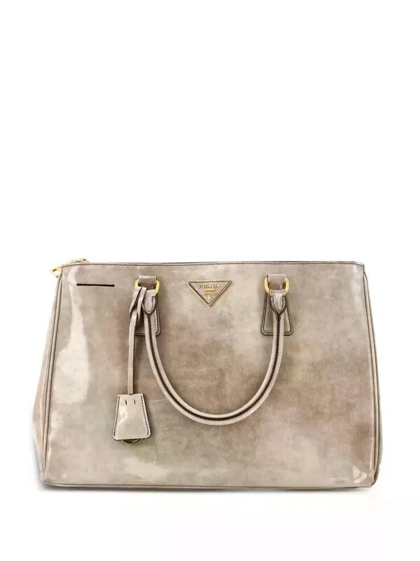 Prada Double Zip Lux Spazzolato Leather Medium Tote Bag