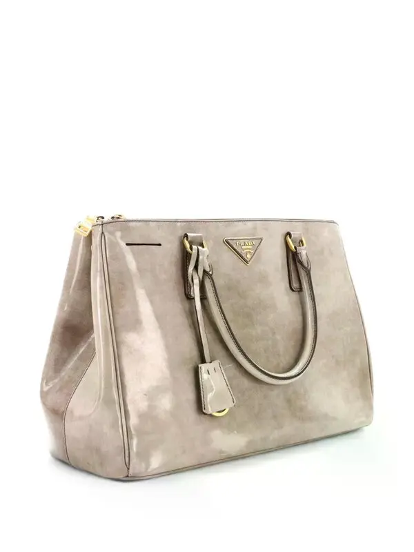 Prada Double Zip Lux Spazzolato Leather Medium Tote Bag