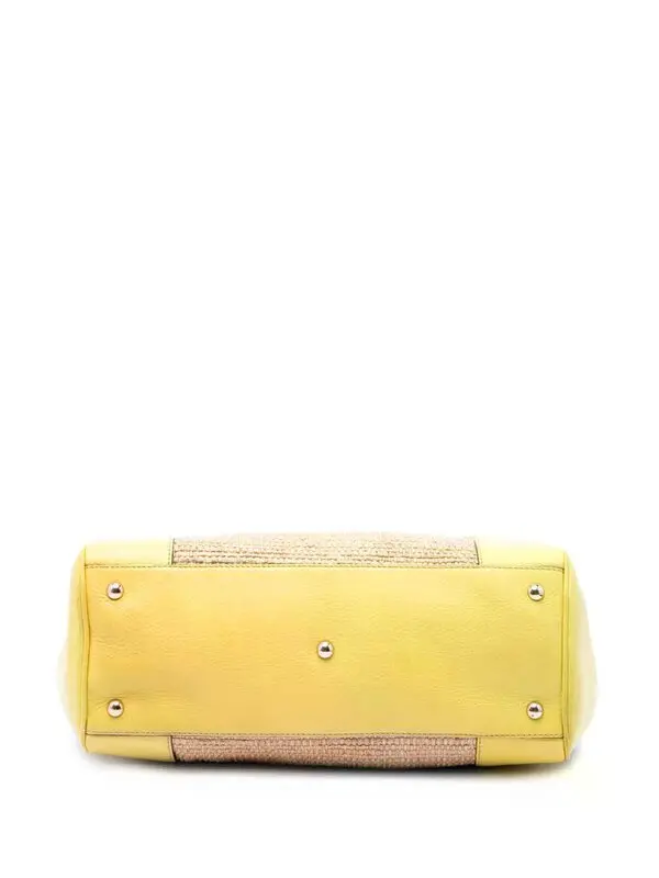 Gucci 2016-2026 Medium Raffia Bamboo Shopper Satchel