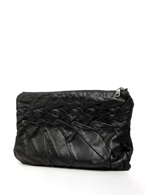 Prada Calfskin Diamond Pleated Clutch Bag