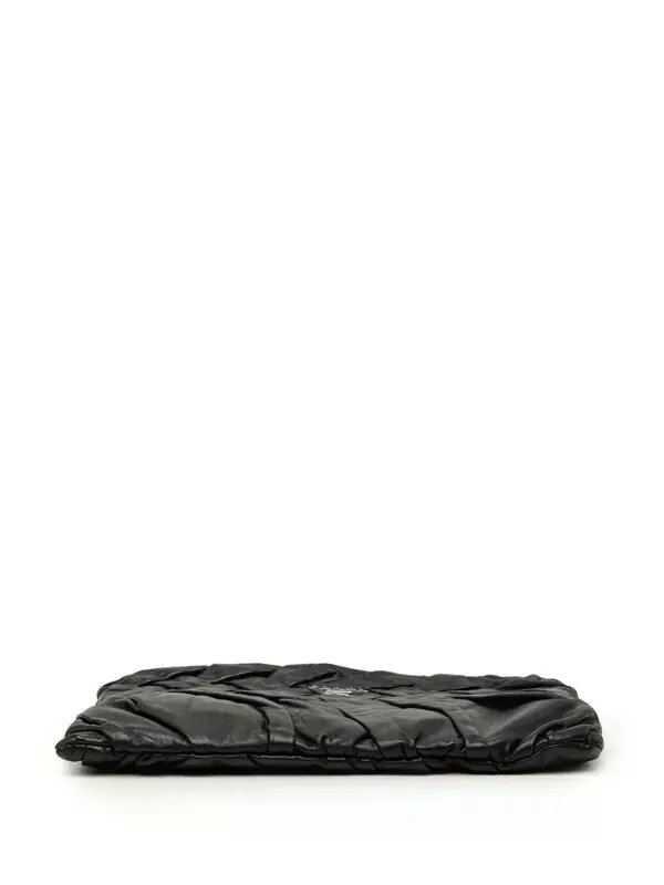 Prada Calfskin Diamond Pleated Clutch Bag