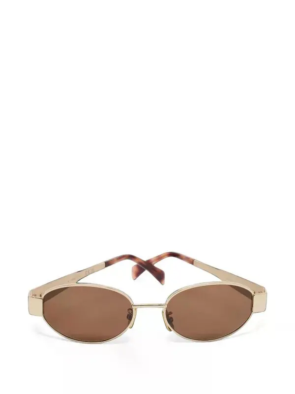 Celine Triomphe Oval Sunglasses - Gold