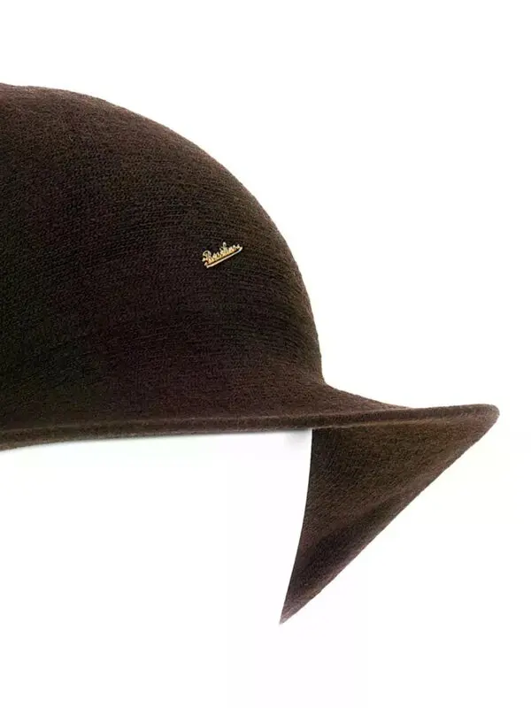Borsalino Angelina Logo-plaque Cloche Hat - Brown