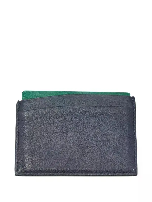 Carolina Herrera Logo-debossed Leather Card Holder - Blue