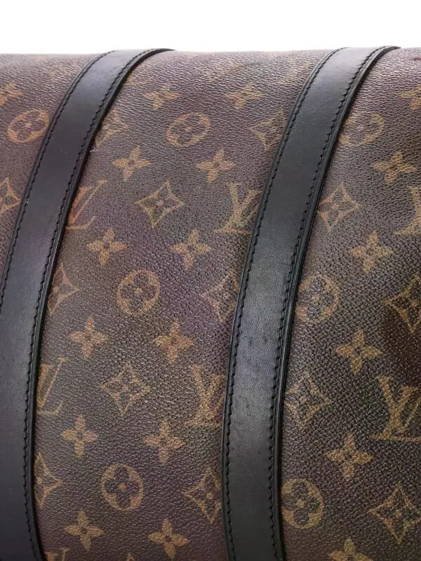 LOUIS VUITTON Keepall Bandoulière Macassar Monogram Canvas 45 Travel Bag - Black