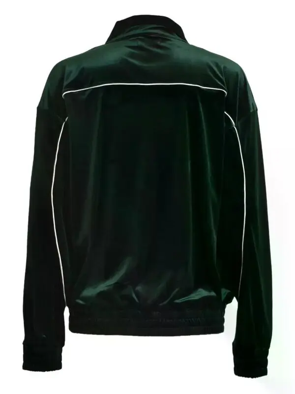 BREATH Script Logo Zip-up Velour Jacket - Green