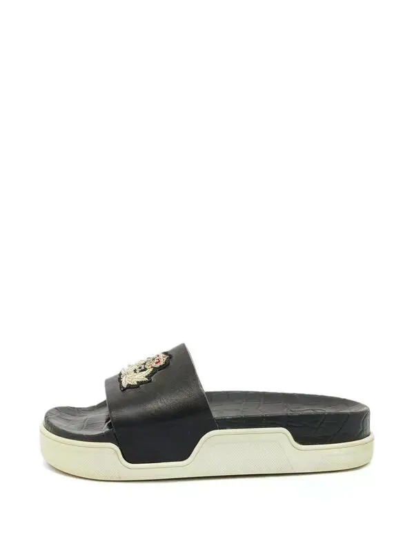 CHRISTIAN LOUBOUTIN Croc-effect Leather Sandals - Black
