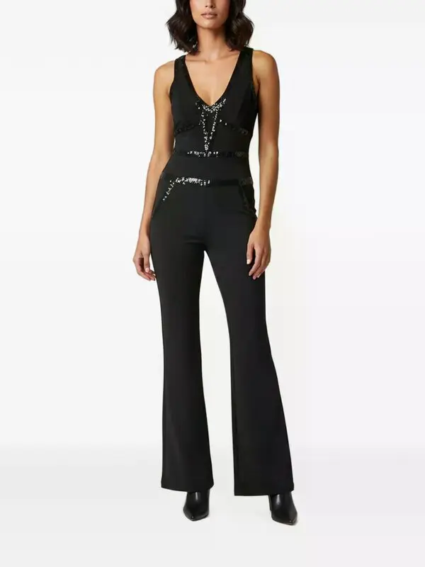 Herve Leger Sequin-embellished Jumpsuit - Black