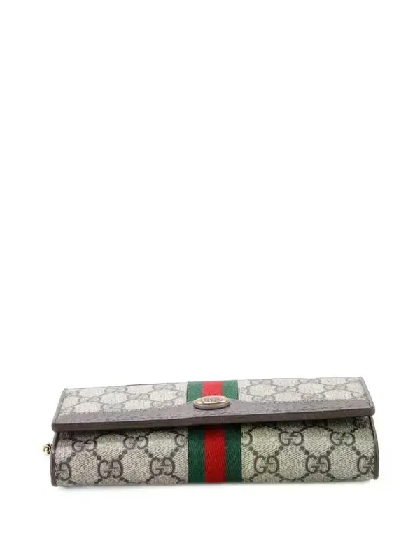 Gucci Ophidia Chain Wallet Gg Coated Canvas Crossbody Bag - Brown