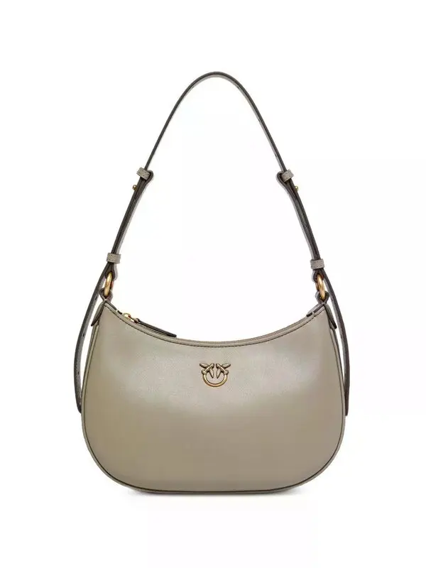 Pinko Leather Half Moon Shoulder Bag - Neutrals