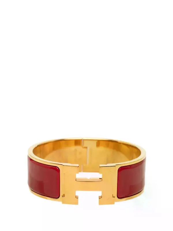 Hermès Wide Enamel Clic Clac H Bracelet Gm Costume Bracelet - Gold