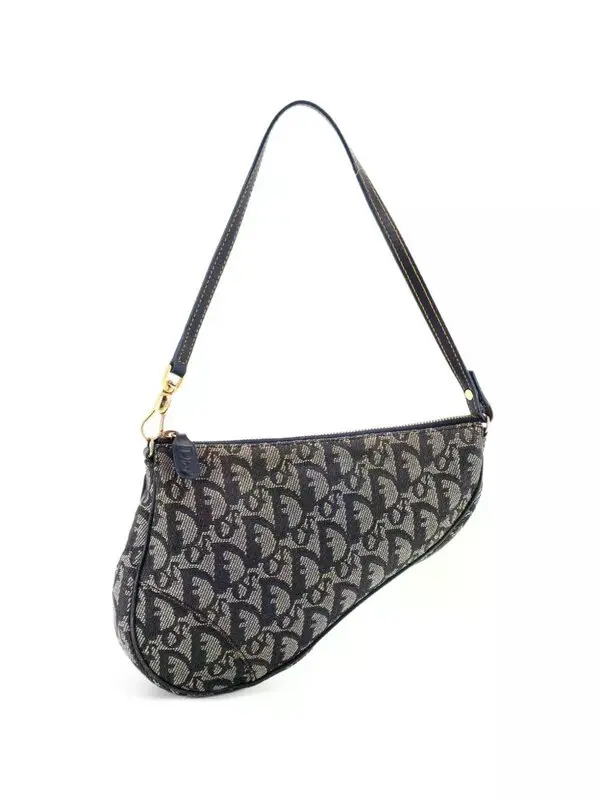 Dior Diorissimo Canvas Saddle Mini Clutch Bag - Blue