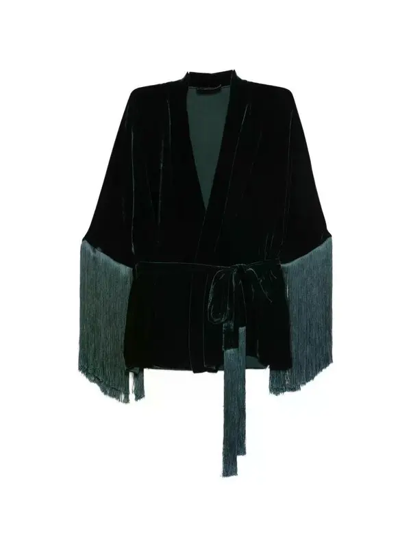 Antonelli Firenze Papavero Fringe-trim Belted Poncho
