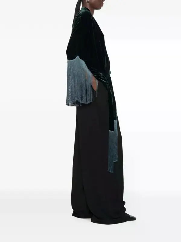 Antonelli Firenze Papavero Fringe-trim Belted Poncho