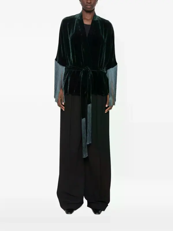 Antonelli Firenze Papavero Fringe-trim Belted Poncho