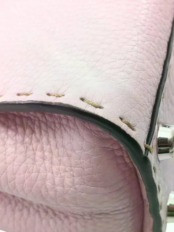 Fendi 2000-2010 Mini Leather Selleria Peekaboo Iconic Satchel - Pink