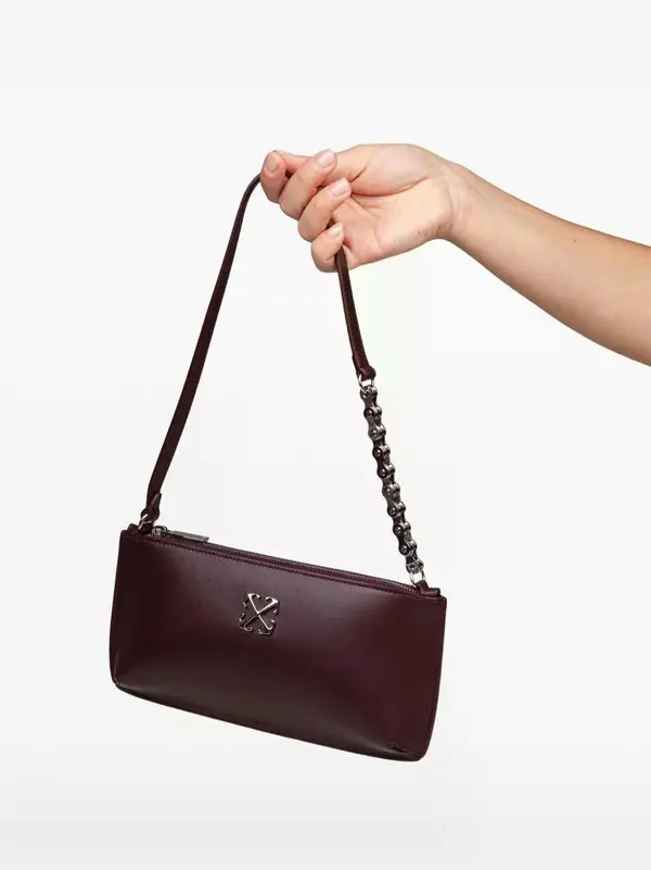Off-White Jitney Flat Leather Shoulder Bag - Red