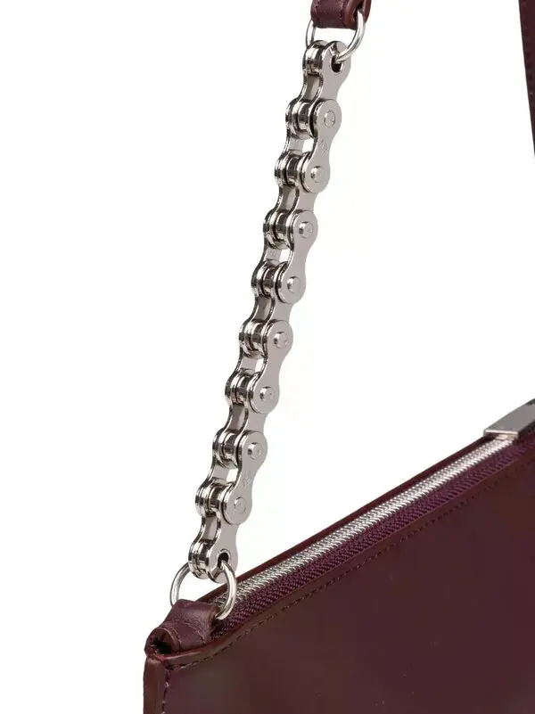 Off-White Jitney Flat Leather Shoulder Bag - Red