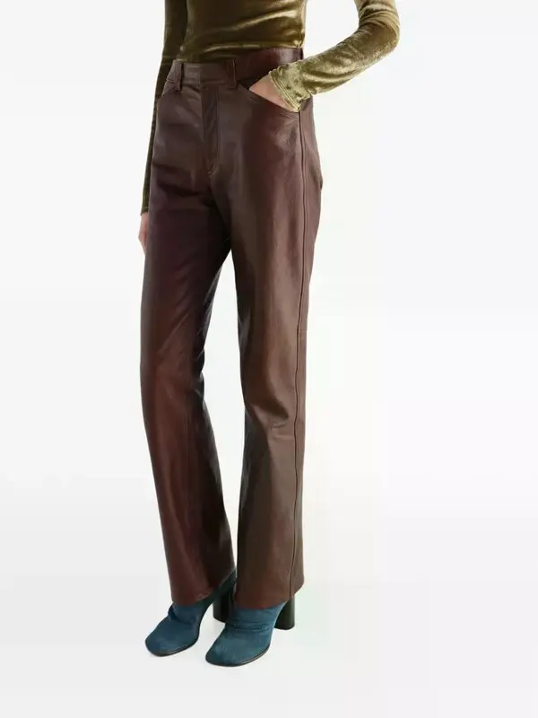 LEMAIRE Straight Pants In Glossy Leather