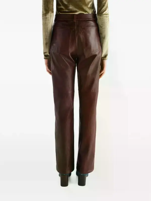 LEMAIRE Straight Pants In Glossy Leather