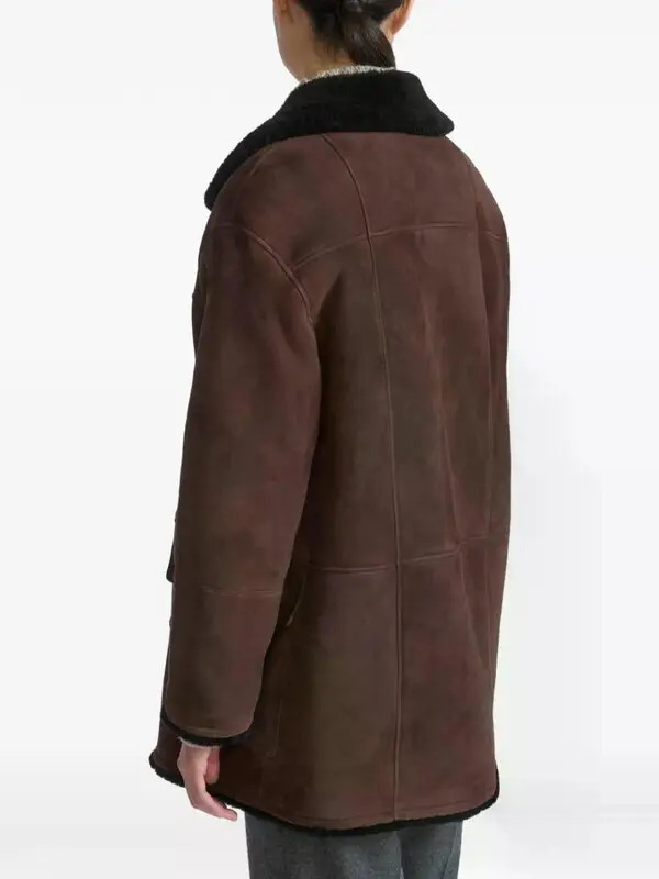 YVES SALOMON Double-breasted Shearling Peacoat