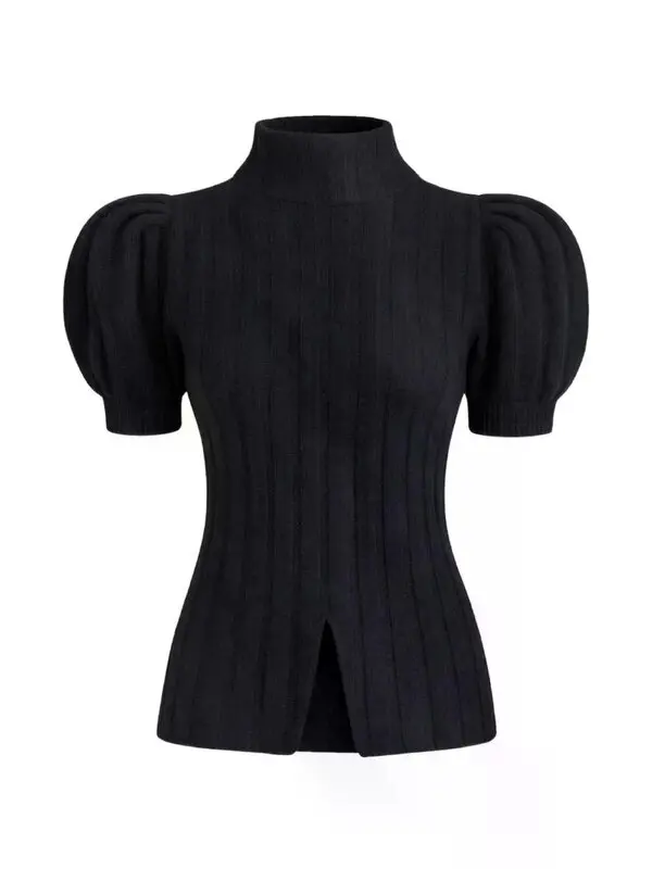 VIOLANTE NESSI Ribbed-knit Puff-sleeve Sweater