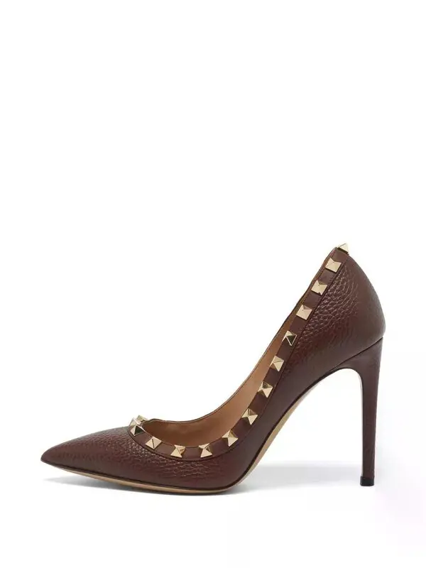 Valentino Garavani Rockstud Pointed-toe Pumps - Brown