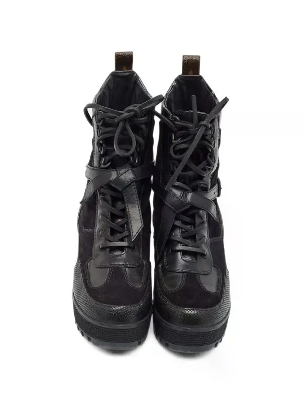 LOUIS VUITTON Laureate Leather Combat Boots