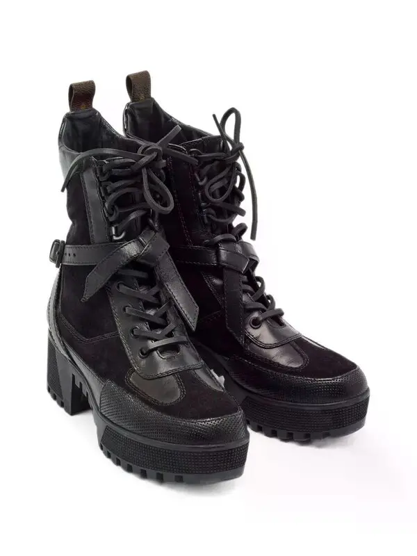 LOUIS VUITTON Laureate Leather Combat Boots