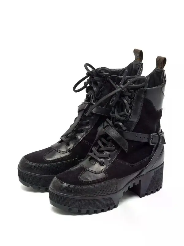 LOUIS VUITTON Laureate Leather Combat Boots