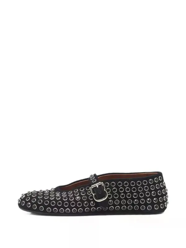 Alaïa Mary Jane Crystal-embellished Ballet Flats - Black
