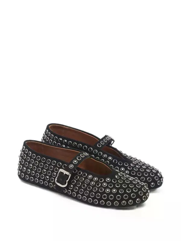 Alaïa Mary Jane Crystal-embellished Ballet Flats