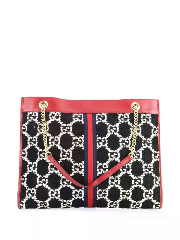 Gucci Rajah Chain Gg Tweed Large Tote Bag