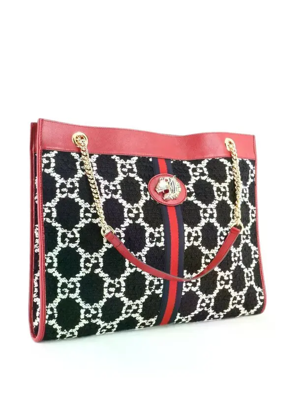 Gucci Rajah Chain Gg Tweed Large Tote Bag