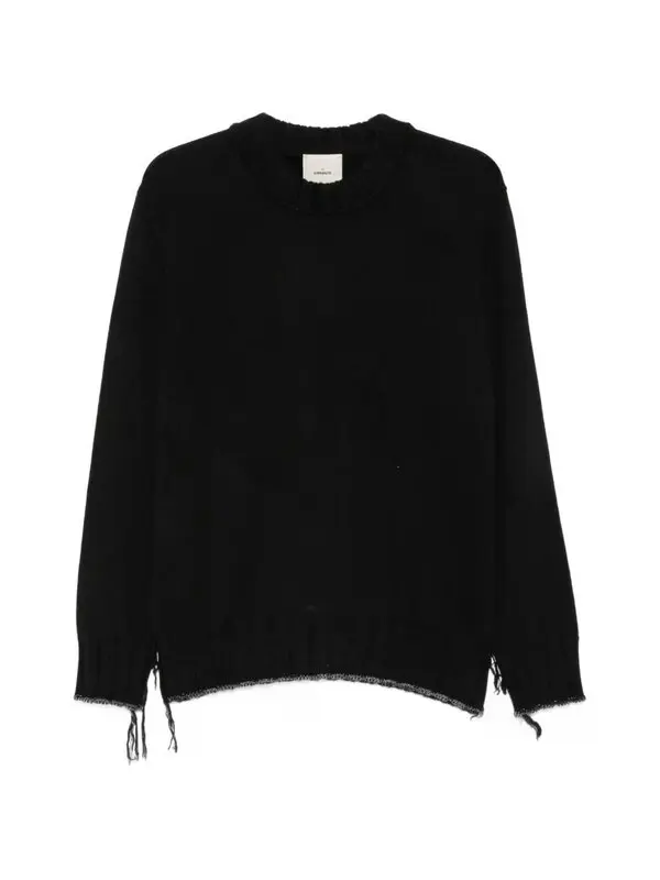 THE AMHANTE Ribbed-trim Raw-edge Sweater