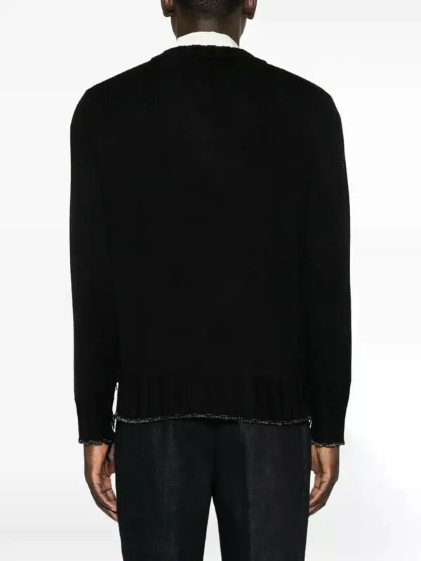 THE AMHANTE Ribbed-trim Raw-edge Sweater
