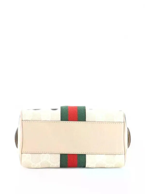 Gucci Ophidia Convertible Boston Bag Gg Coated Canvas Super Mini Satchel - Neutrals