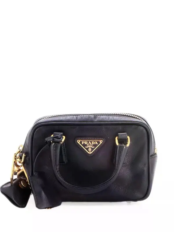 Prada Bauletto Bag Saffiano Leather Mini Crossbody Bag - Black