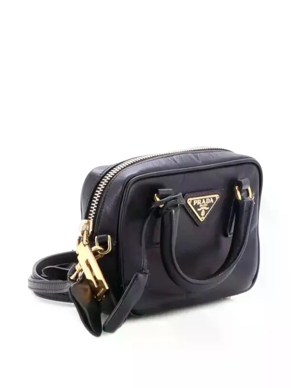 Prada Saffiano Leather Mini Bauletto Crossbody Bag
