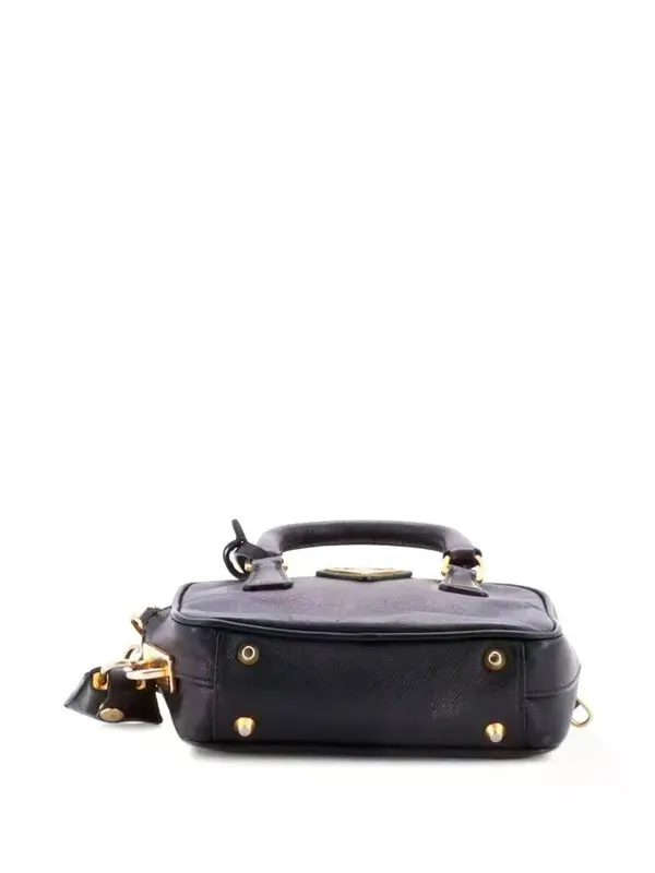 Prada Saffiano Leather Mini Bauletto Crossbody Bag