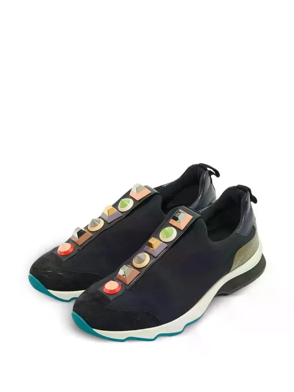 Fendi Stud-embellished Slip-on Sneakers - Black