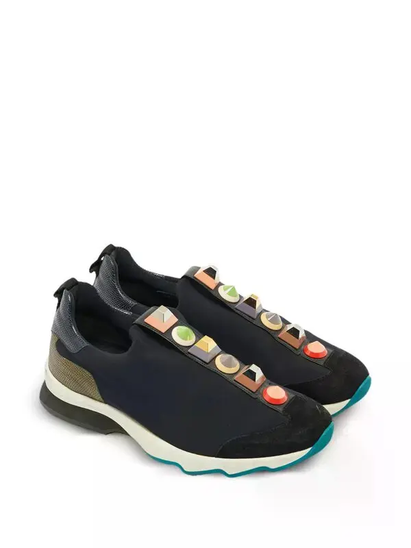 Fendi Stud-embellished Slip-on Sneakers - Black