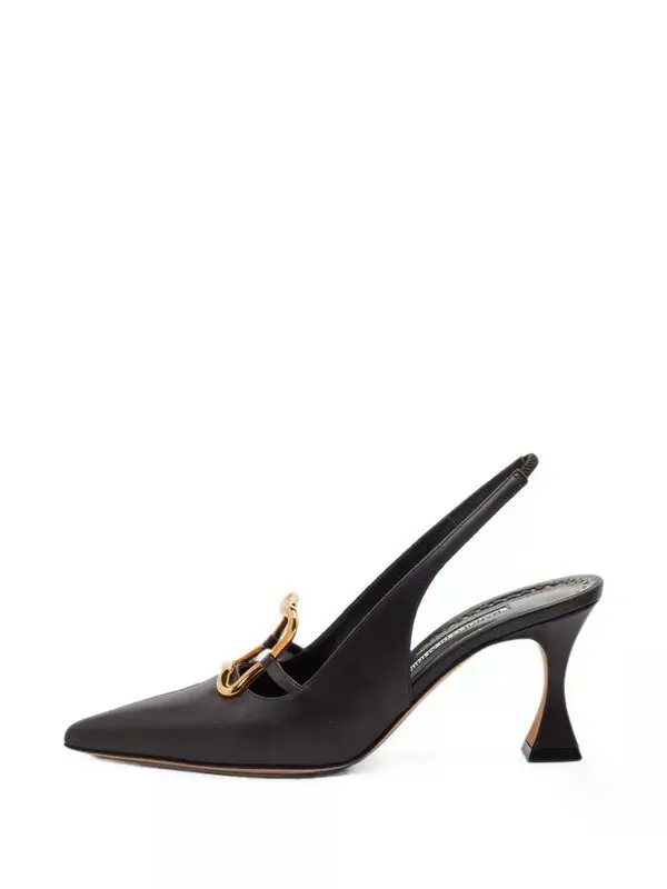 Manolo Blahnik Nikkal Buckle Slingback Pumps