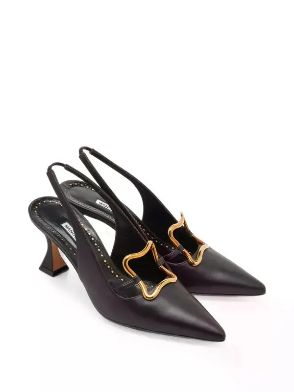 Manolo Blahnik Nikkal Buckle Slingback Pumps