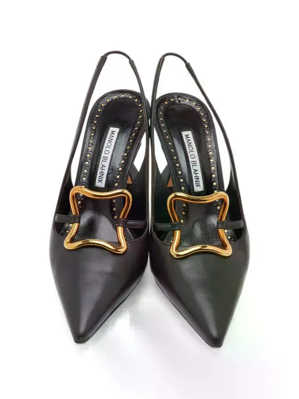 Manolo Blahnik Nikkal Buckle Slingback Pumps