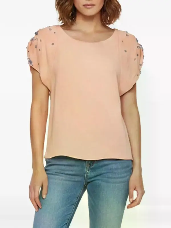 Miu Miu Embellished Crepe T-shirt