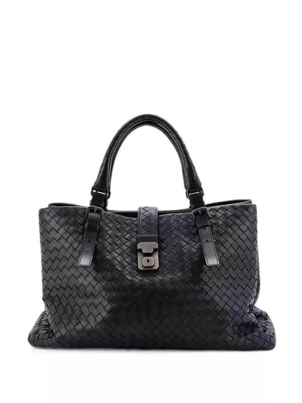 Bottega Veneta Roma Bag Intrecciato Nappa Medium Tote Bag - Black