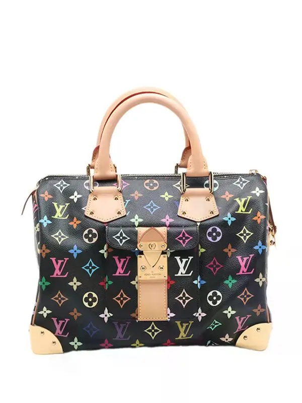 LOUIS VUITTON Monogram Multicolore Speedy 30 Boston Bag - Black
