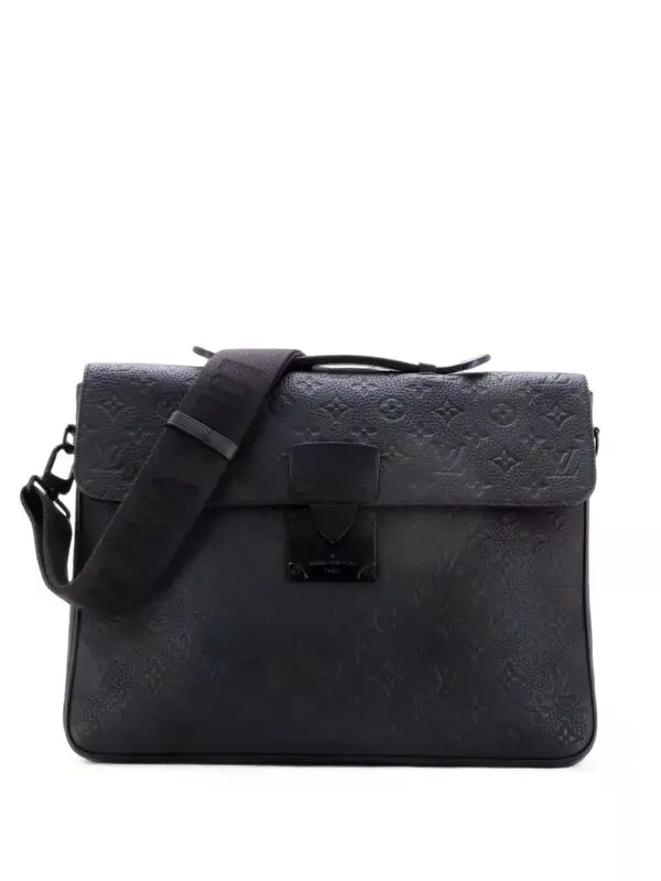 LOUIS VUITTON S Lock Briefcase Monogram Taurillon Leather Business Bag